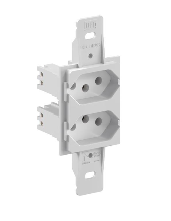 Modulo Tomada Dupla Longa 2P+T 10A 250V (13329645) Branco Klin - Weg - WEG. - Ilumisul ...